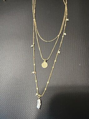 Jewelry | Sj Gold Layered Pearl Coin Necklace Genuine Freshwater Pearls ...